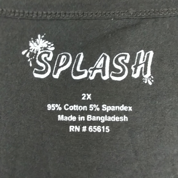 Splash | Tops | Splash Fashion Tee Size 2x Black | Poshmark